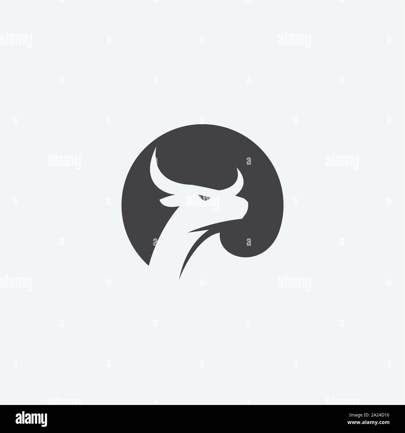 Black Bull in Circle Logo Design Inspiration, bull logo design ...