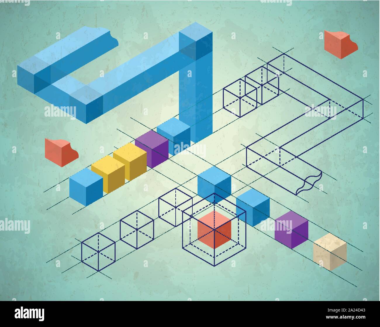 Infographics with cubes Stock Vector Image & Art - Alamy