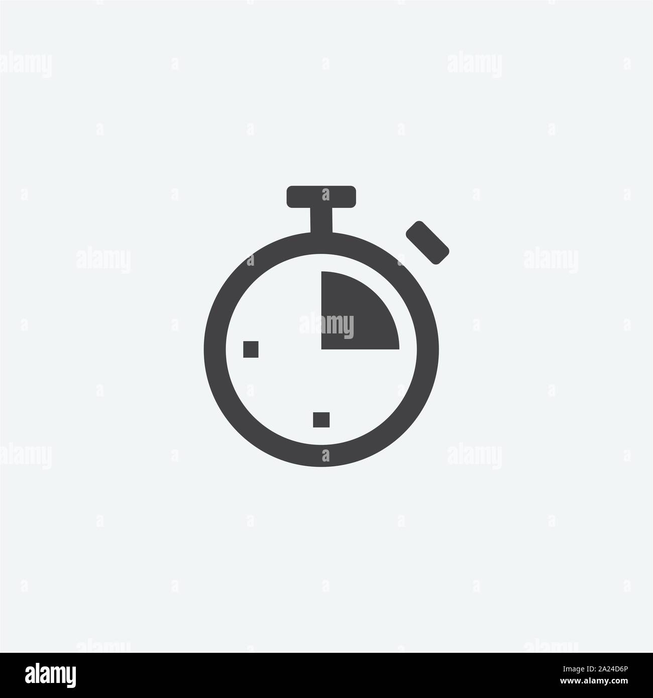 time flat icon design template, stopwatch logo icon vector in grey ...