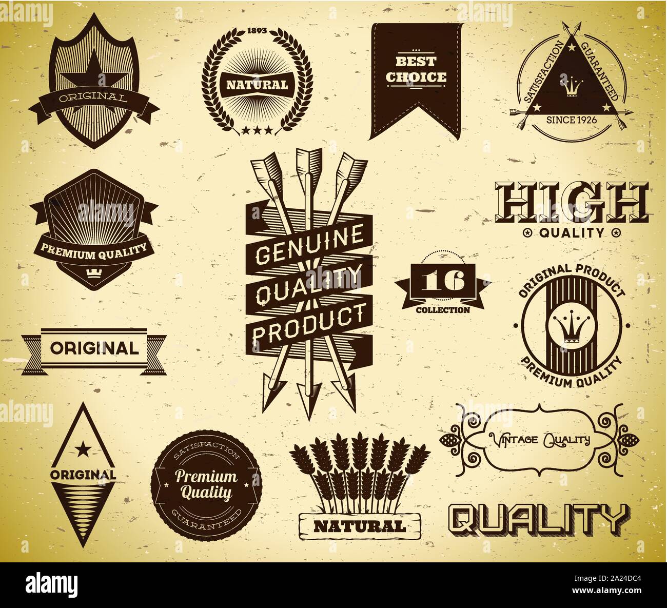 Vintage labels. Collection 16 Stock Vector Image & Art - Alamy