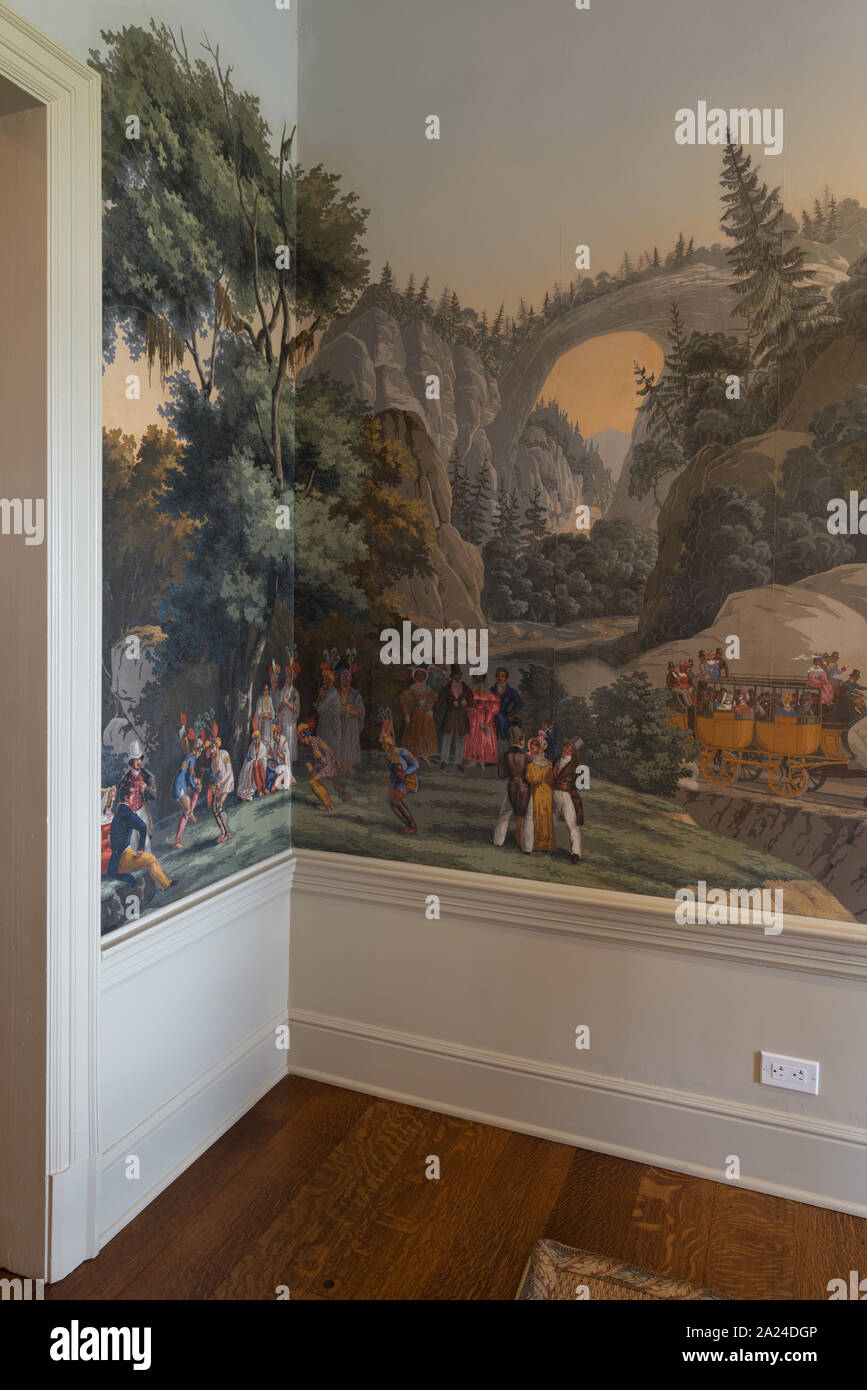 Part of a wrap around dining room mural at Mount Vernon, a near (but ...