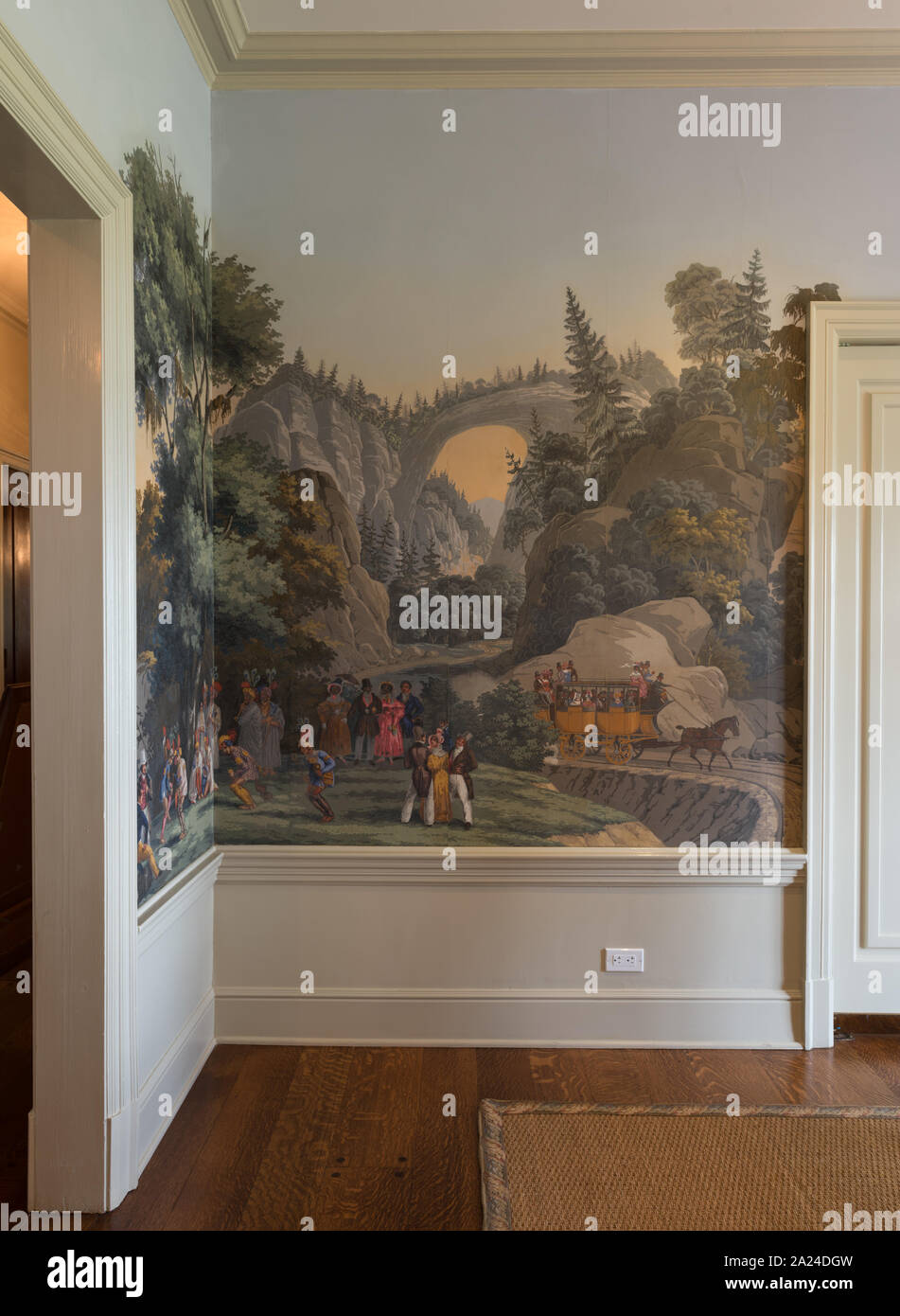 Part of a wrap around dining room mural at Mount Vernon, a near (but ...