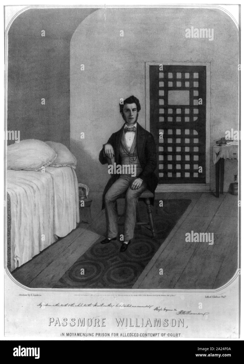 Passmore Williamson, in Moyamensing Prison for alledged contempt of ...