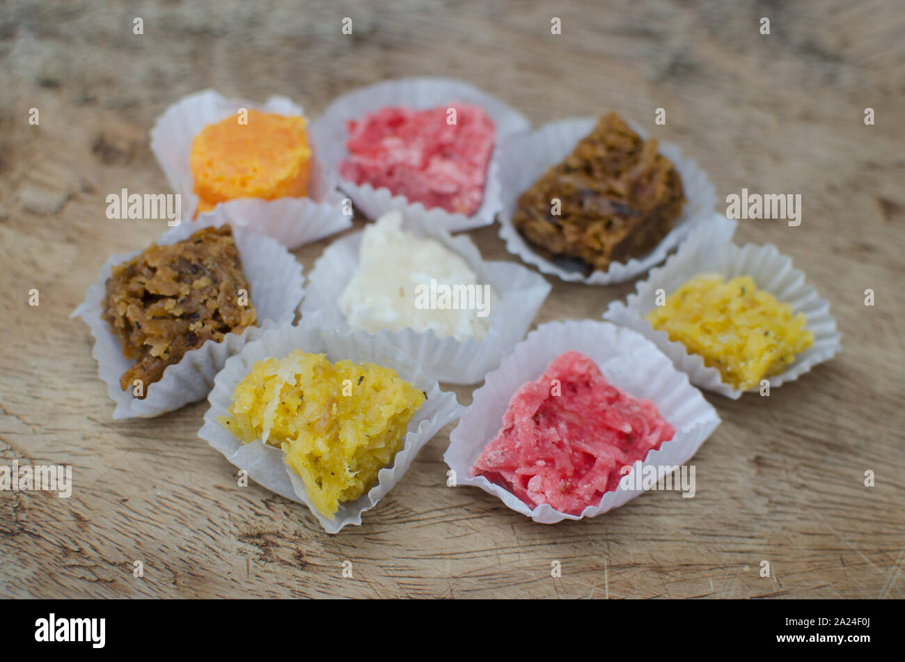 Colombian sweets made with a variety of ingredients like shredded ...