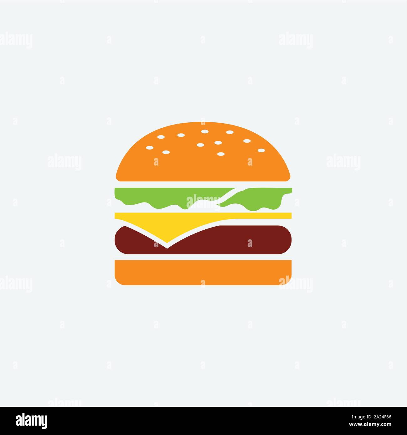 burger flat design icon, hamburger icon, tasty burger icon design ...