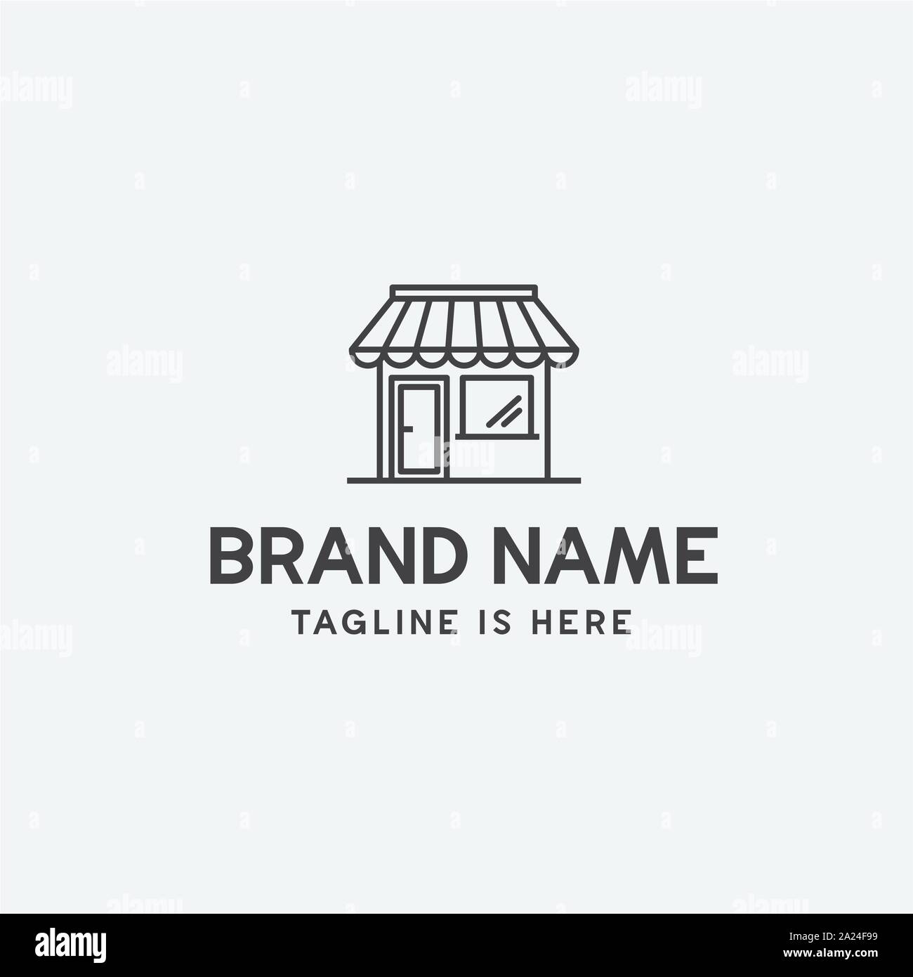 store logo design, store icon vector illustration, store linear art ...