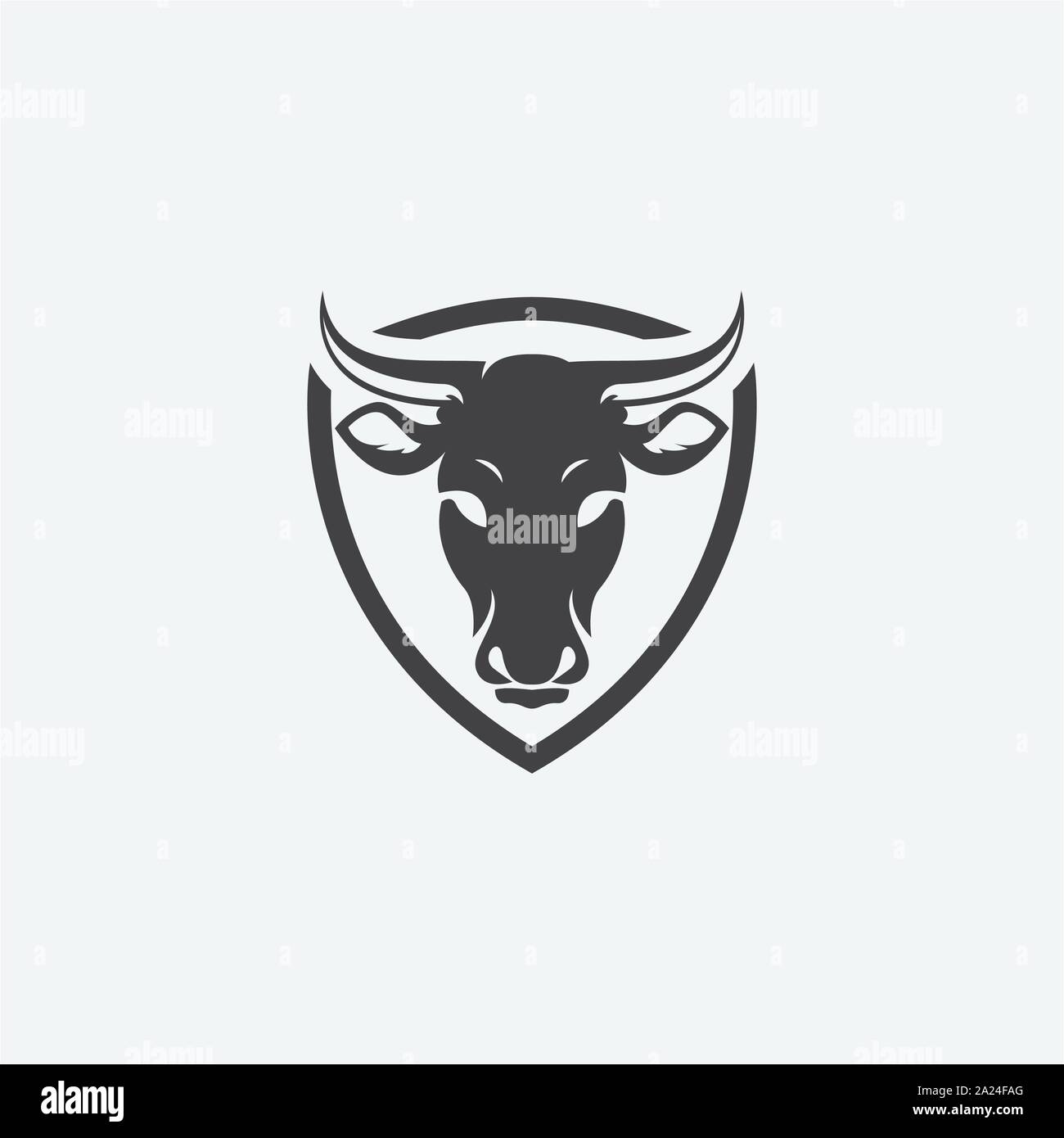 Cow Head Logo Premium Vector | Cow Head Emblem Simple Logo Icon Label