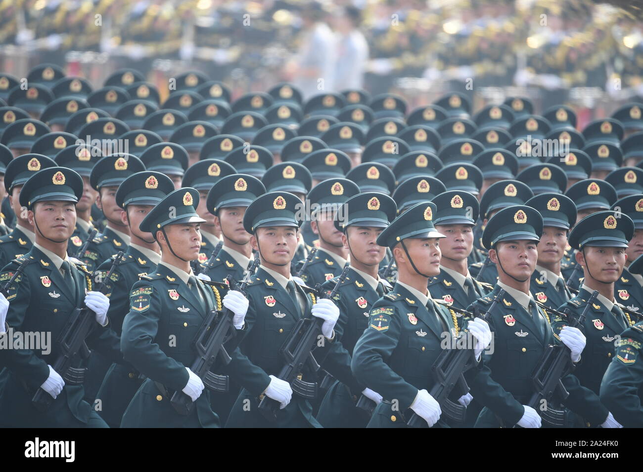 Beijing, China. 1st Oct, 2019. A formation of the People's Liberation ...