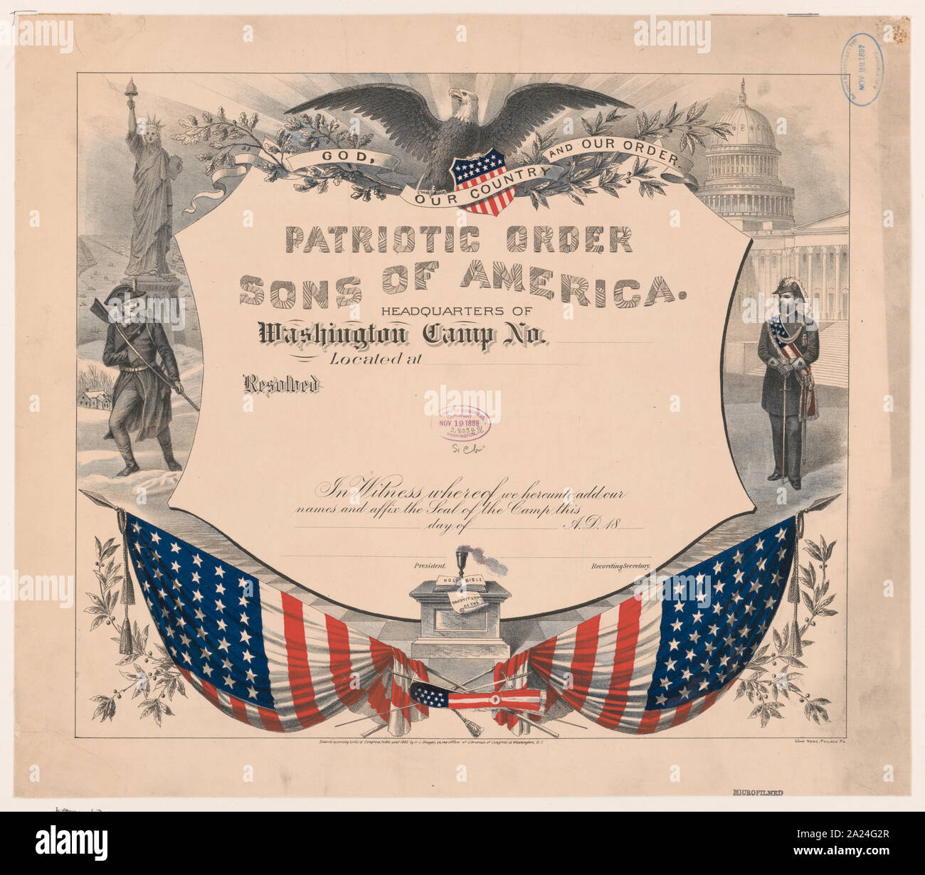 Patriotic order sons of America Stock Photo - Alamy