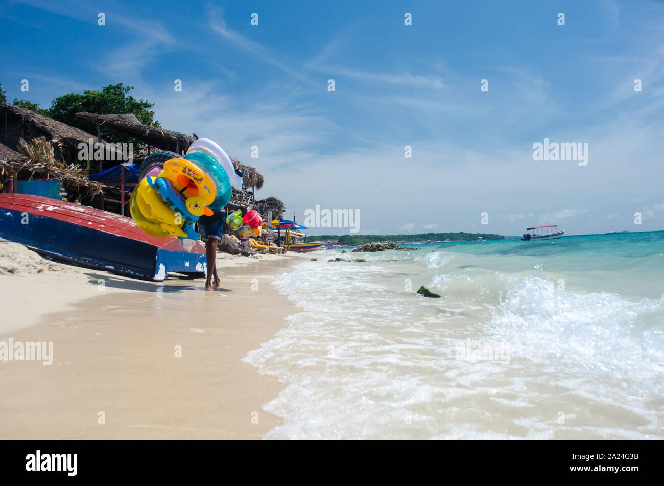 Typical scene of Playa Blanca in Baru Island Stock Photo - Alamy