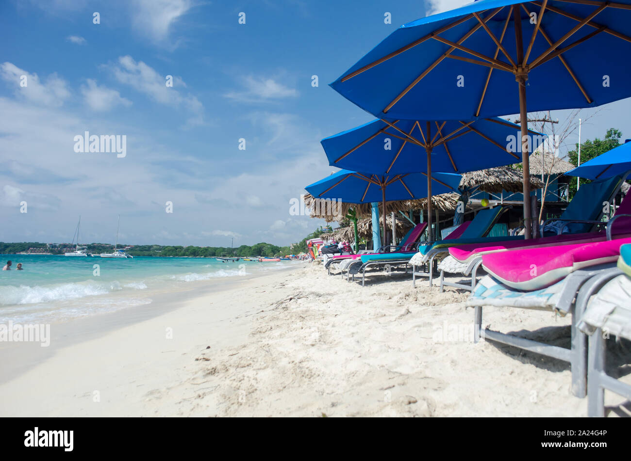 Typical scene of Playa Blanca in Baru Island Stock Photo - Alamy