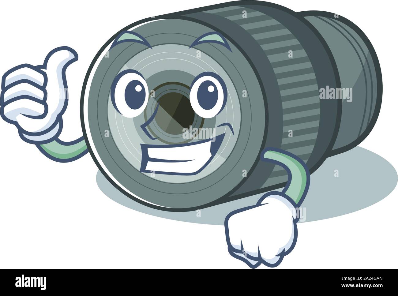 Thumbs up zoom lens in a cartoon bag Stock Vector Image & Art - Alamy