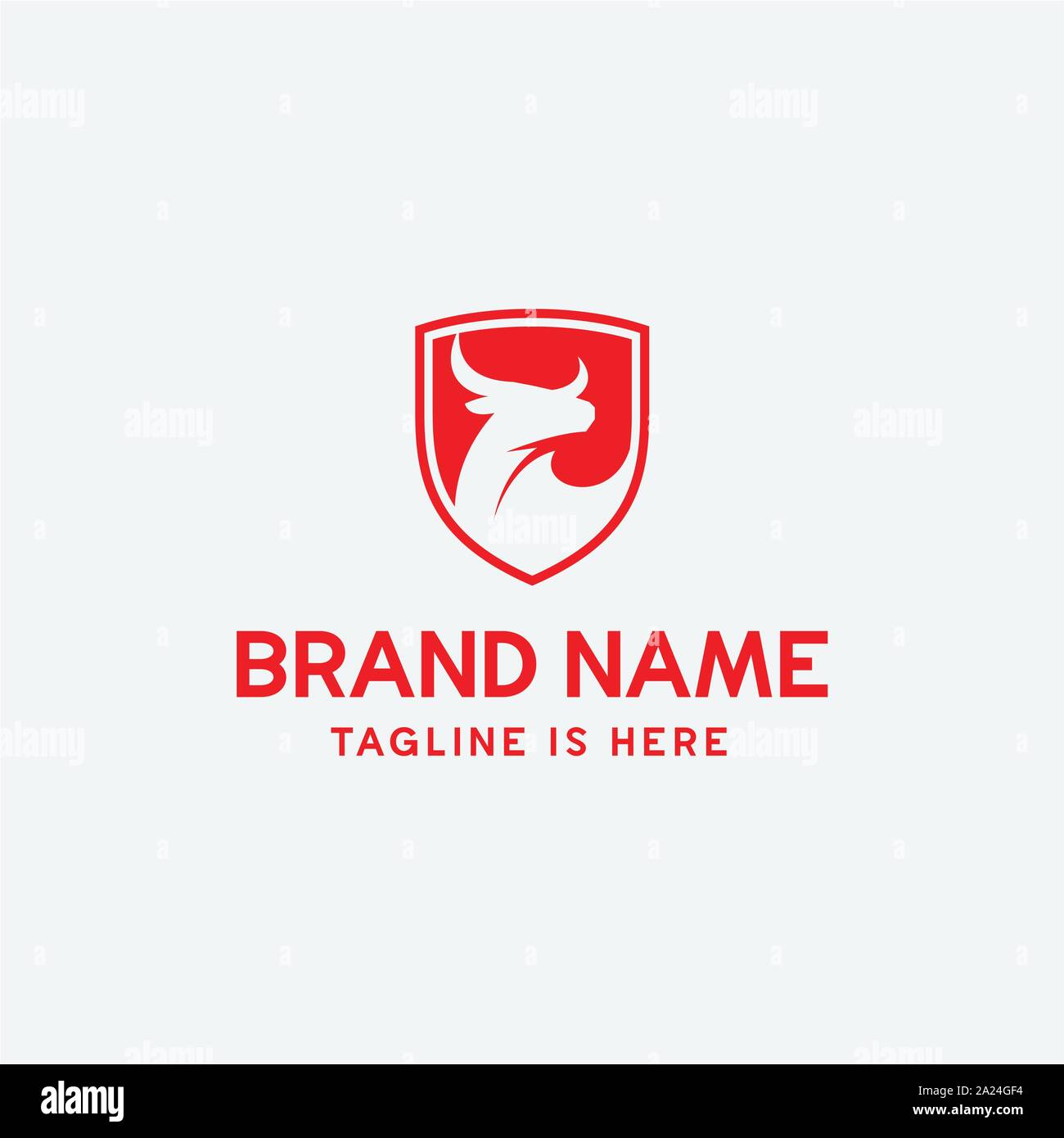 bull logo design vector, bull shield illustration, long horned icon ...
