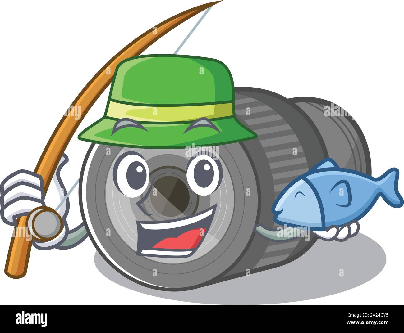 Fishing zoom lens cartoon shape in character Stock Vector Image & Art ...