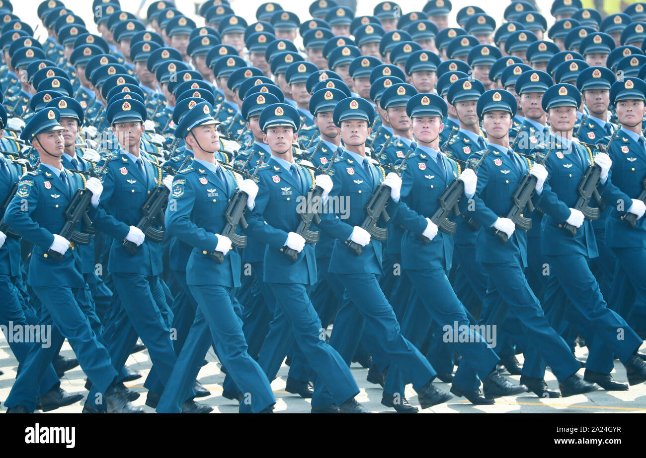 Beijing, China. 1st Oct, 2019. A formation of the People's Liberation ...