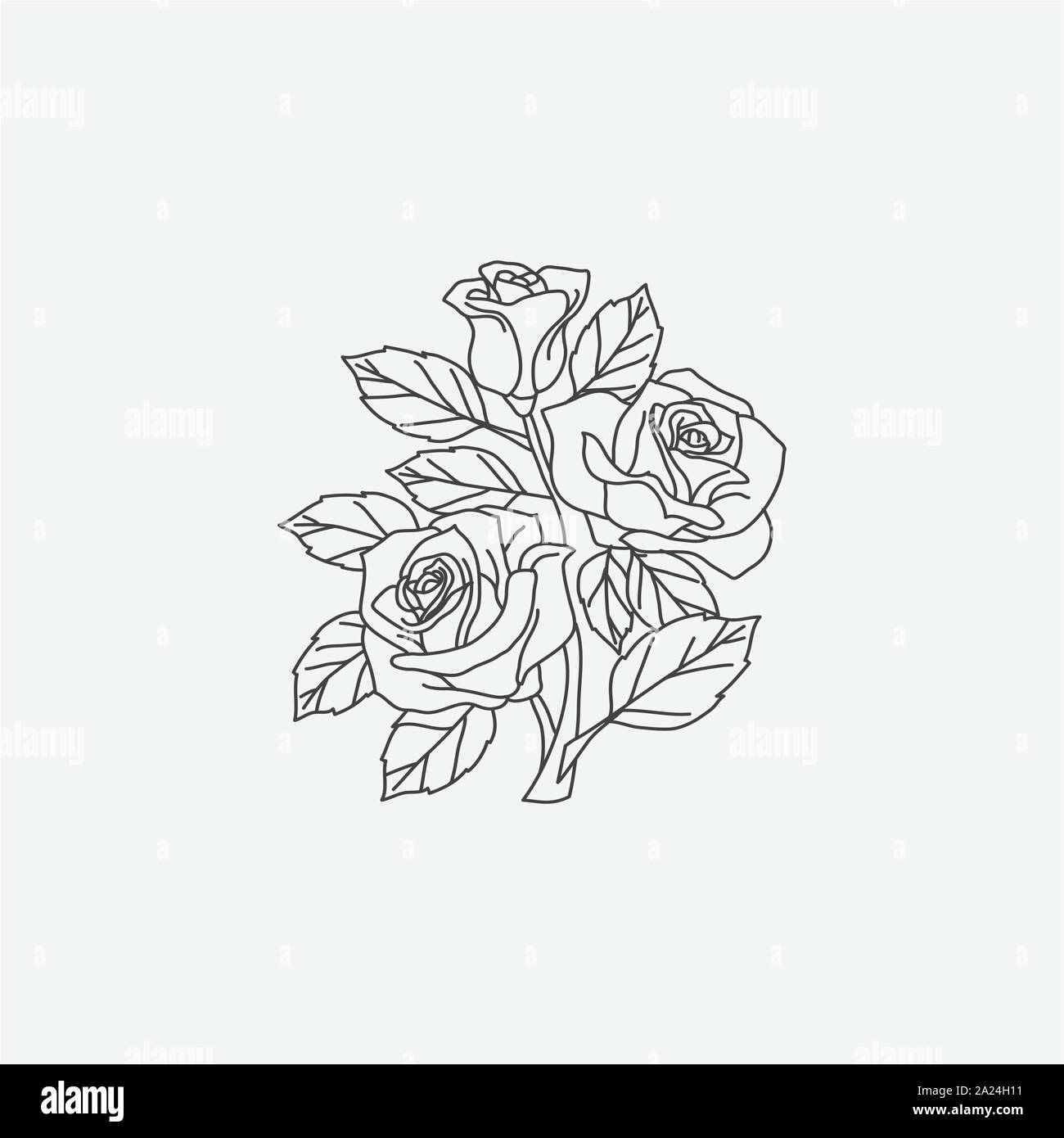 Continuous rose Stock Vector Images - Alamy