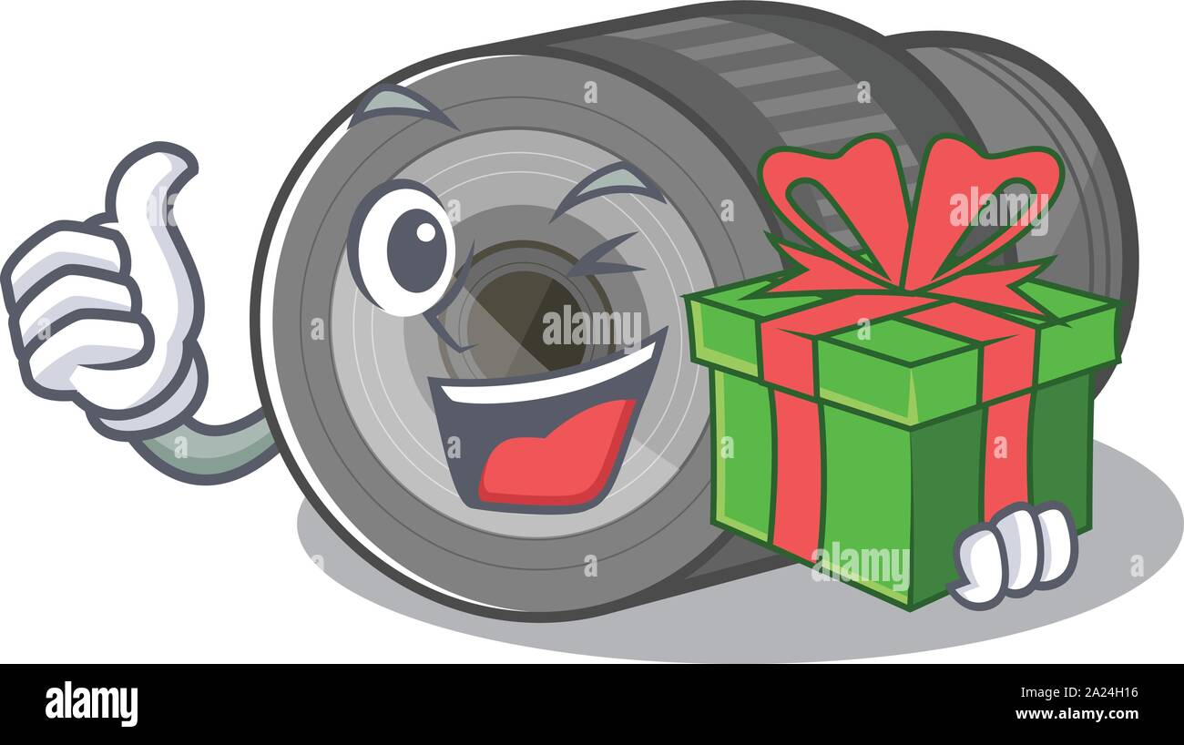 With gift zoom lens cartoon shape in character Stock Vector Image & Art ...