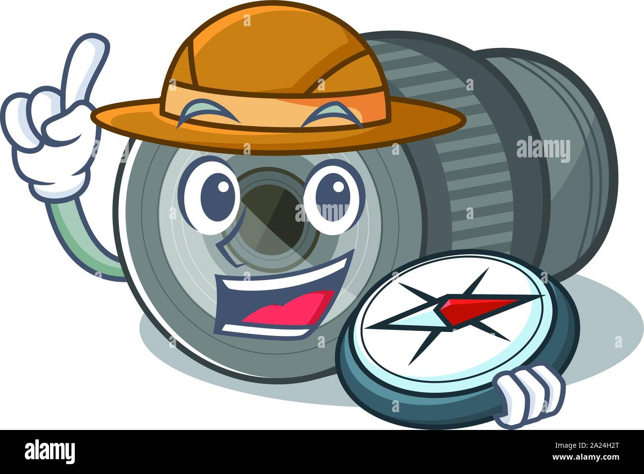 Explorer zoom lens cartoon shape in character Stock Vector Image & Art ...