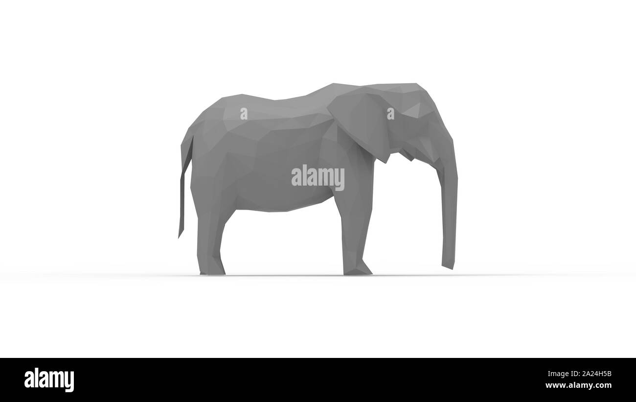 3d rendering of an elephant isolated in white studio background Stock ...