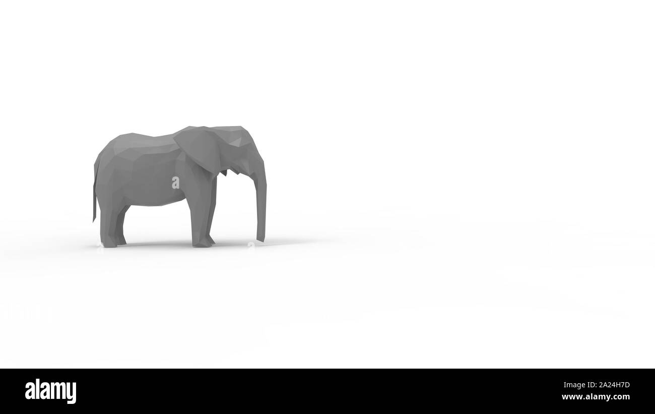 3d rendering of an elephant isolated in white studio background Stock ...