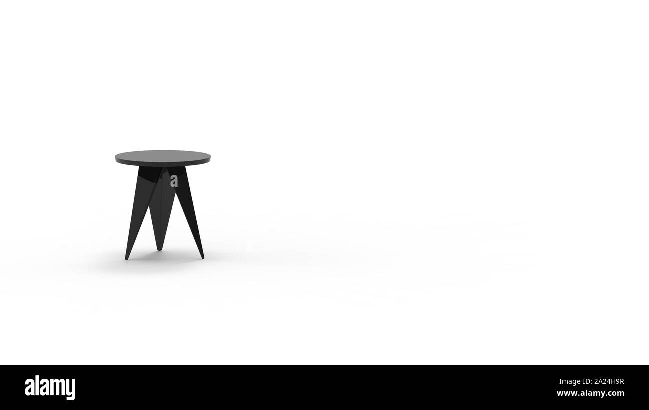 3d rendering of a small coffee table isolated in white studio ...