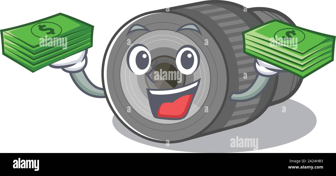 With money bag zoom lens cartoon shape in character Stock Vector Image ...
