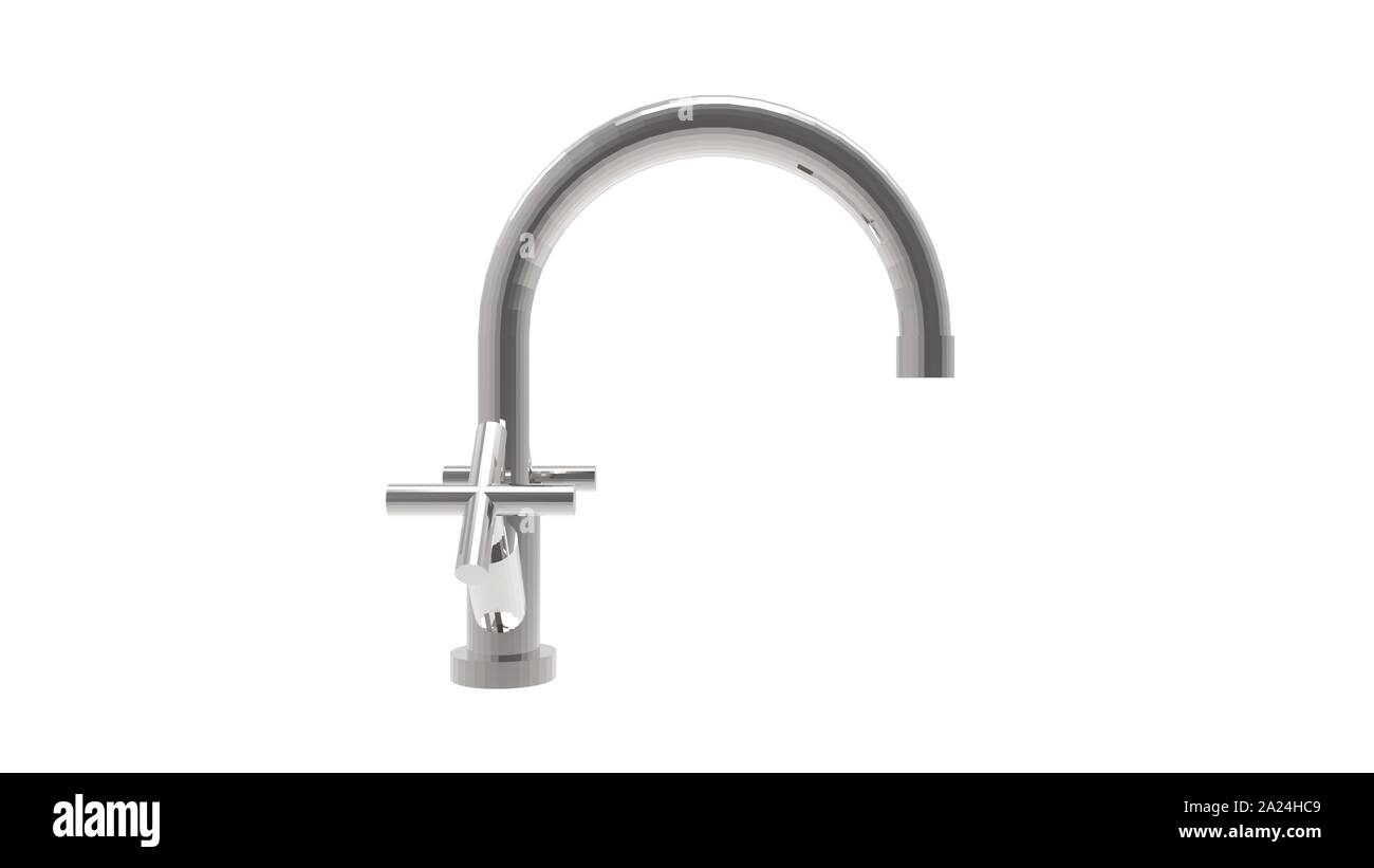 3d rendering of a water tap isolated in white studio background Stock ...