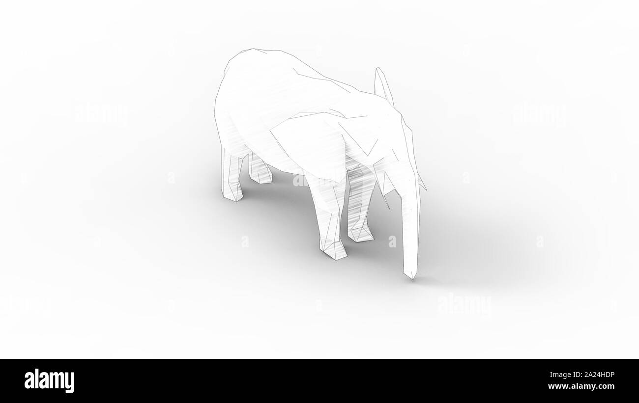 3d rendering of an elephant isolated in white studio background Stock ...