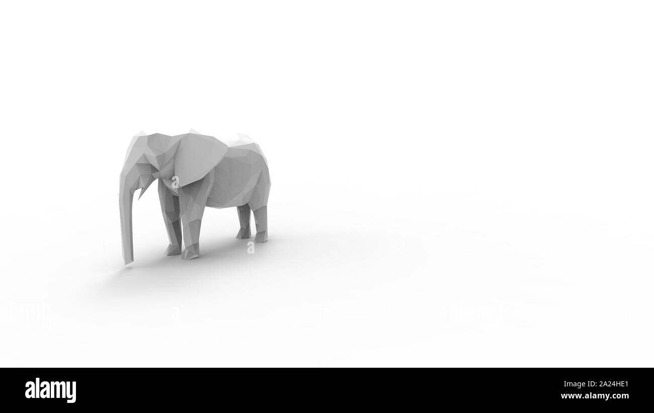 3d rendering of an elephant isolated in white studio background Stock ...