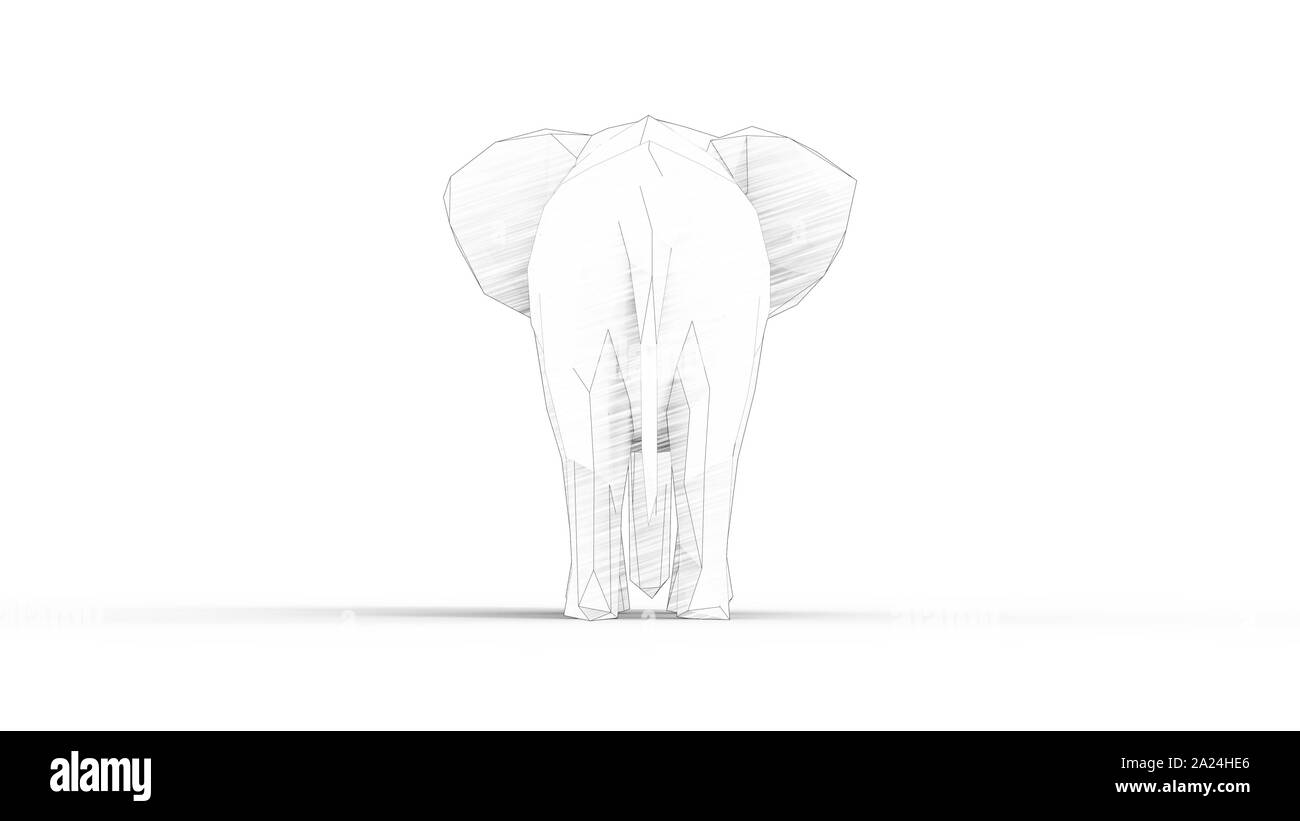 3d rendering of an elephant isolated in white studio background Stock ...