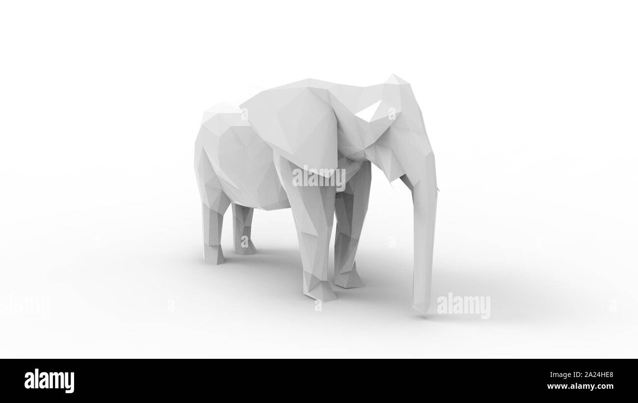 3d rendering of an elephant isolated in white studio background Stock ...