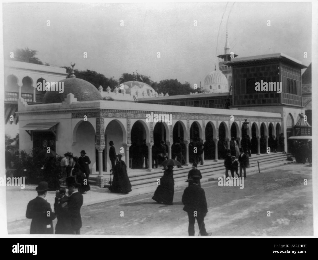 Pavilion of Algeria, showing people looking into building, Paris ...