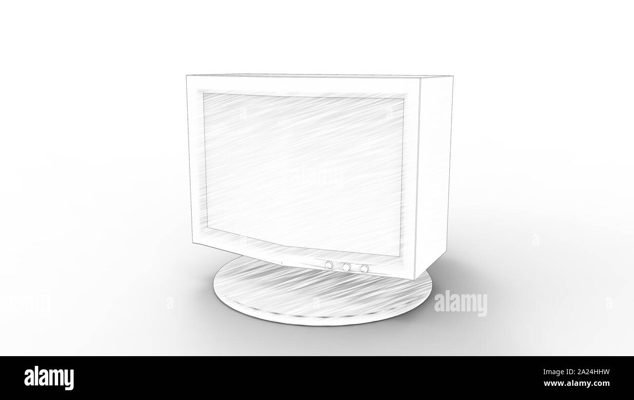3d rendering of an old vintage computer monitor screen Stock Photo - Alamy
