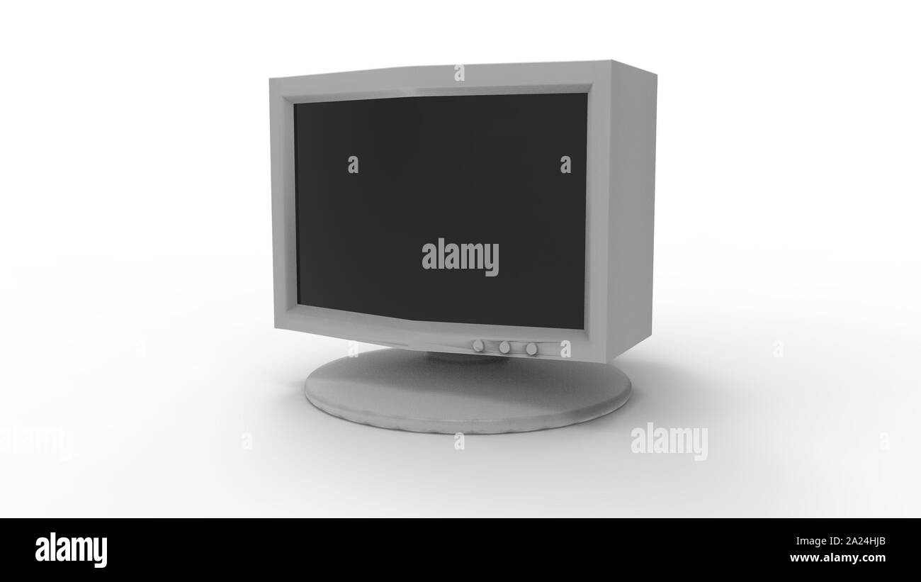 3d rendering of an old vintage computer monitor screen Stock Photo - Alamy