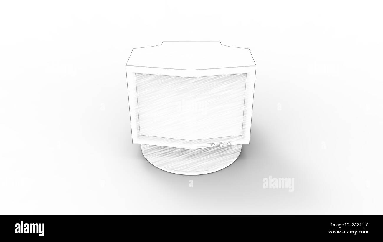 3d rendering of an old vintage computer monitor screen Stock Photo - Alamy