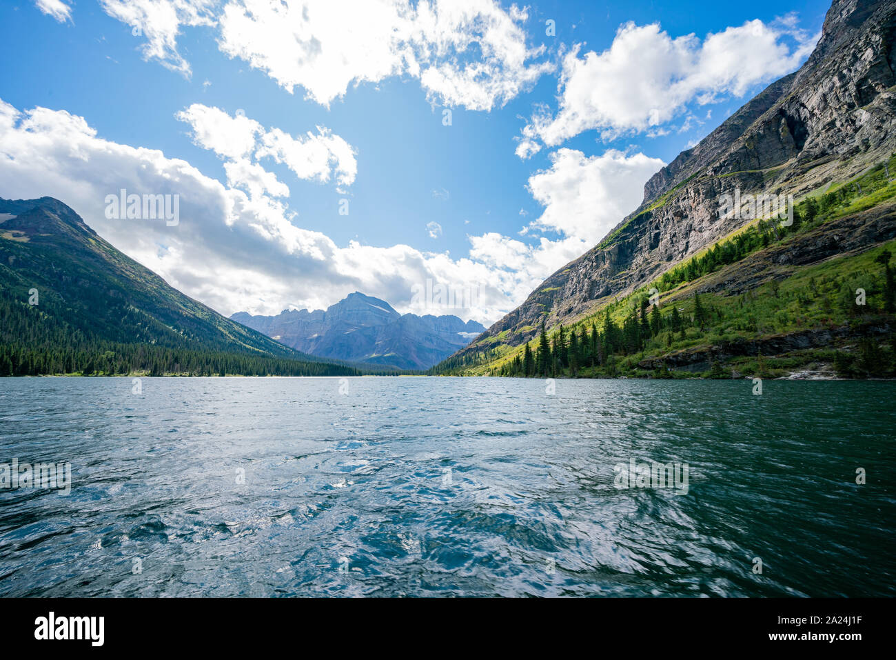 Beautiful landscape of Lake Josephine in the Many Glacier area of the ...