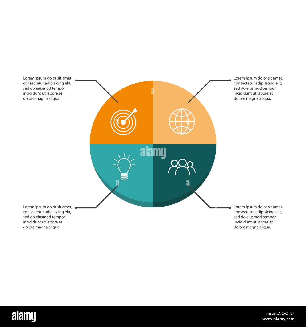 Colorful Circular chart, diagram, pie chart. Vector illustration Stock ...