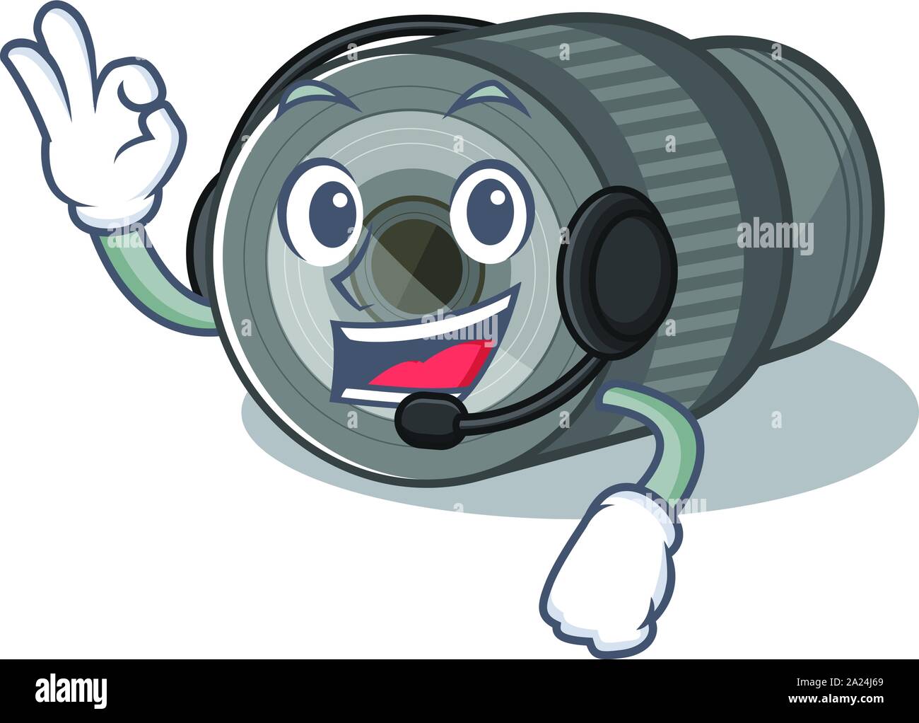 With headphone zoom lens on the mascot table Stock Vector Image & Art ...