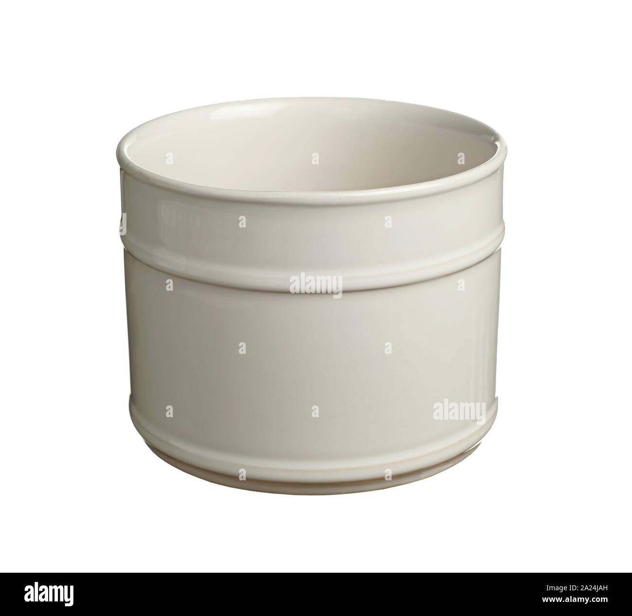 Cylindrical flower pot isolated on white background Stock Photo - Alamy