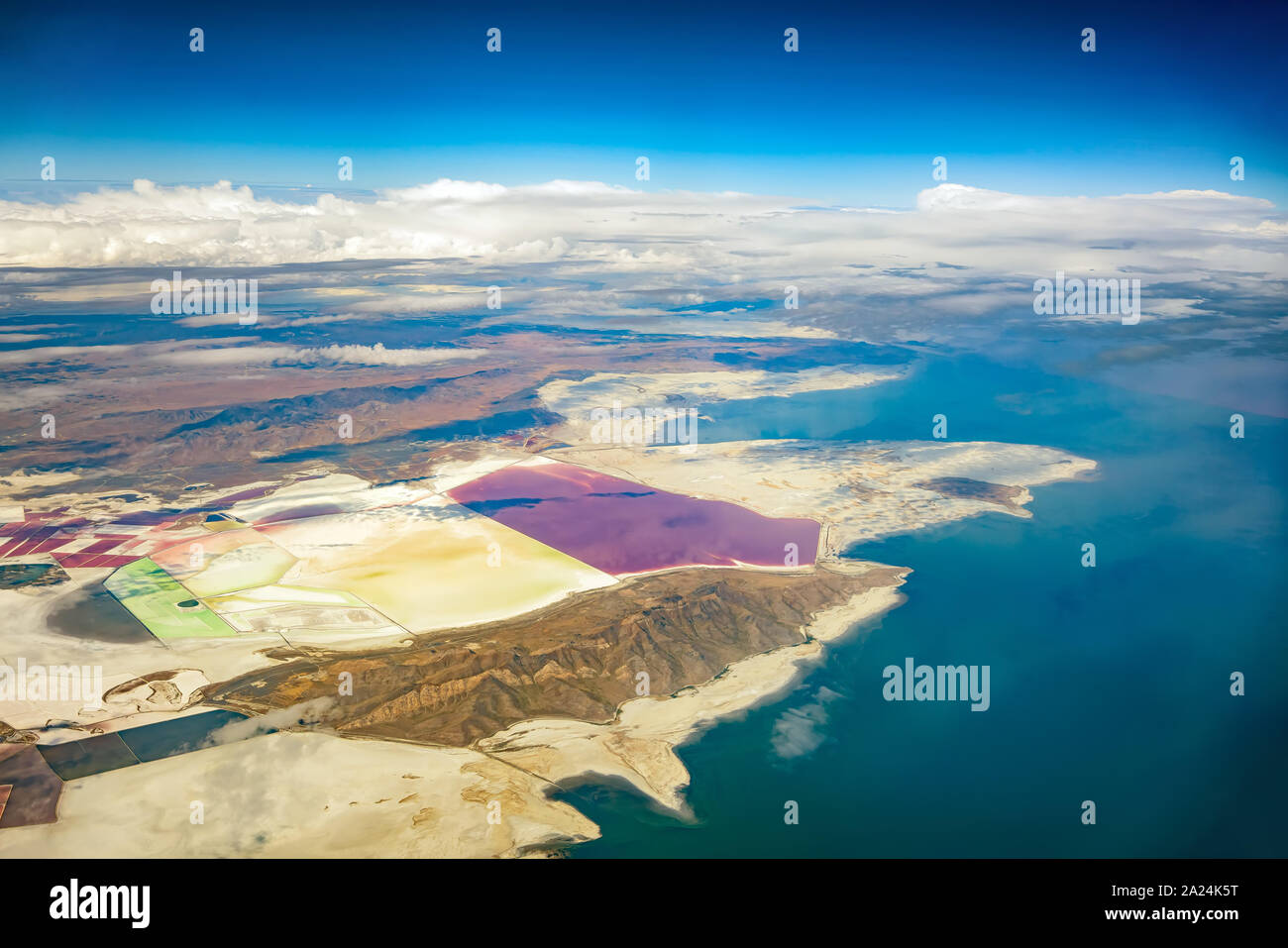 Aerial view of the Great Salt Lake at Utah Stock Photo - Alamy