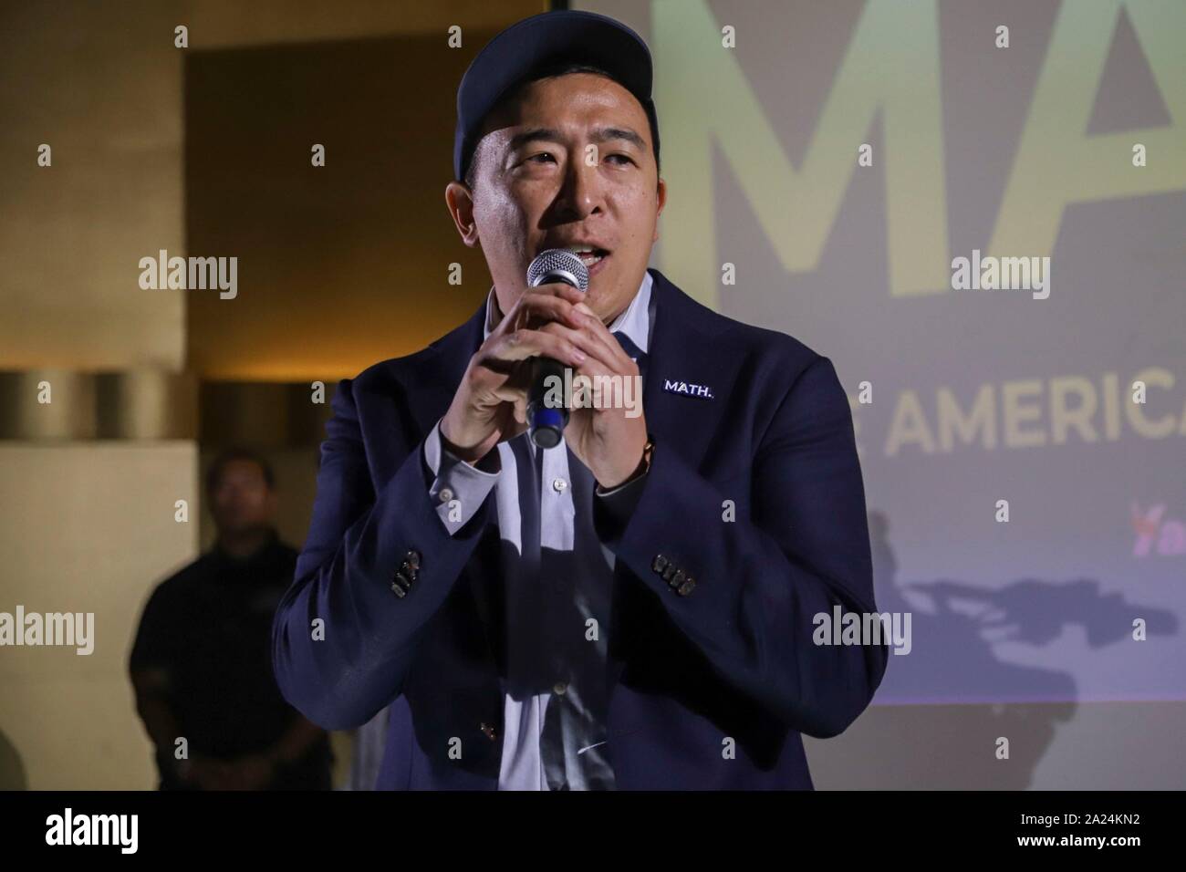 Los Angeles, CA. 30th Sep, 2019. Andrew Yang at a public appearance for ...