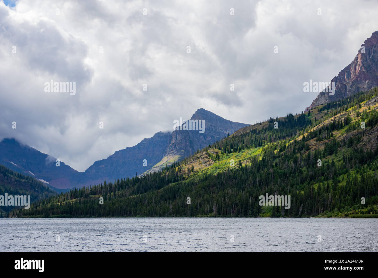 Beautiful landscape of the Two Medicine Lake in Glacier National Park ...