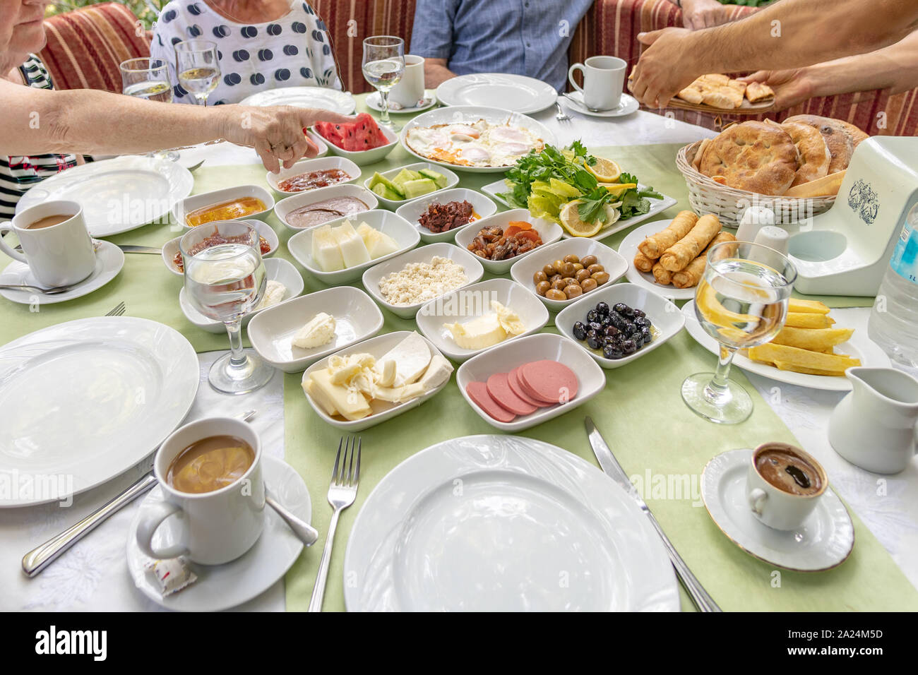 Authentic Turkish Breakfast Spread on Table Stock Photo - Alamy