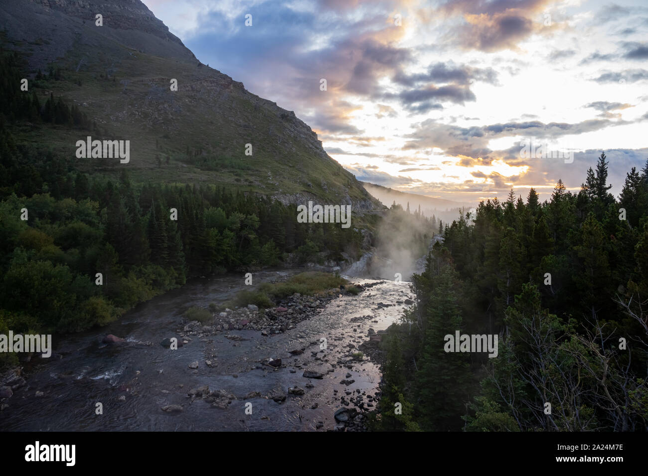 Beautiful lanscape around the Many Glacier area of the famous Glacier ...