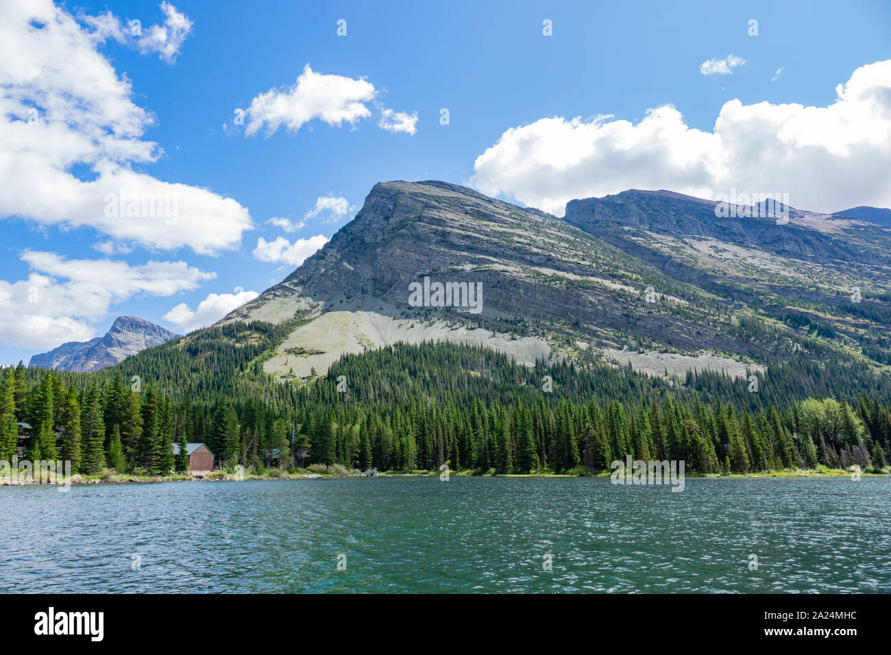 Beautiful landscape of Lake Josephine in the Many Glacier area of the ...