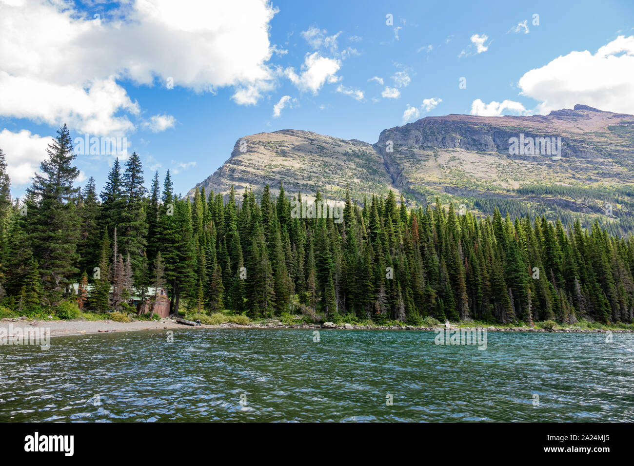 Beautiful landscape of Lake Josephine in the Many Glacier area of the ...