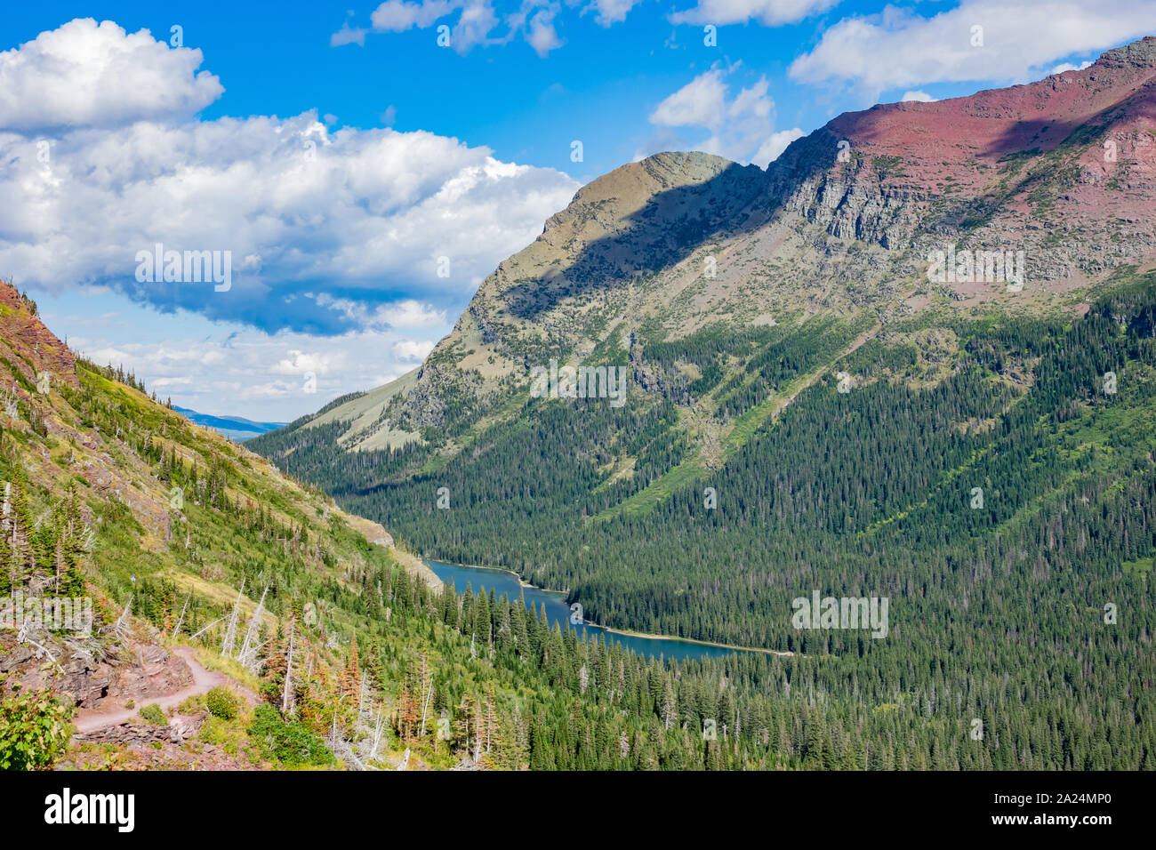 Beautiful Mt Grinnell landscape around Grinnell Lake area at Glacier ...