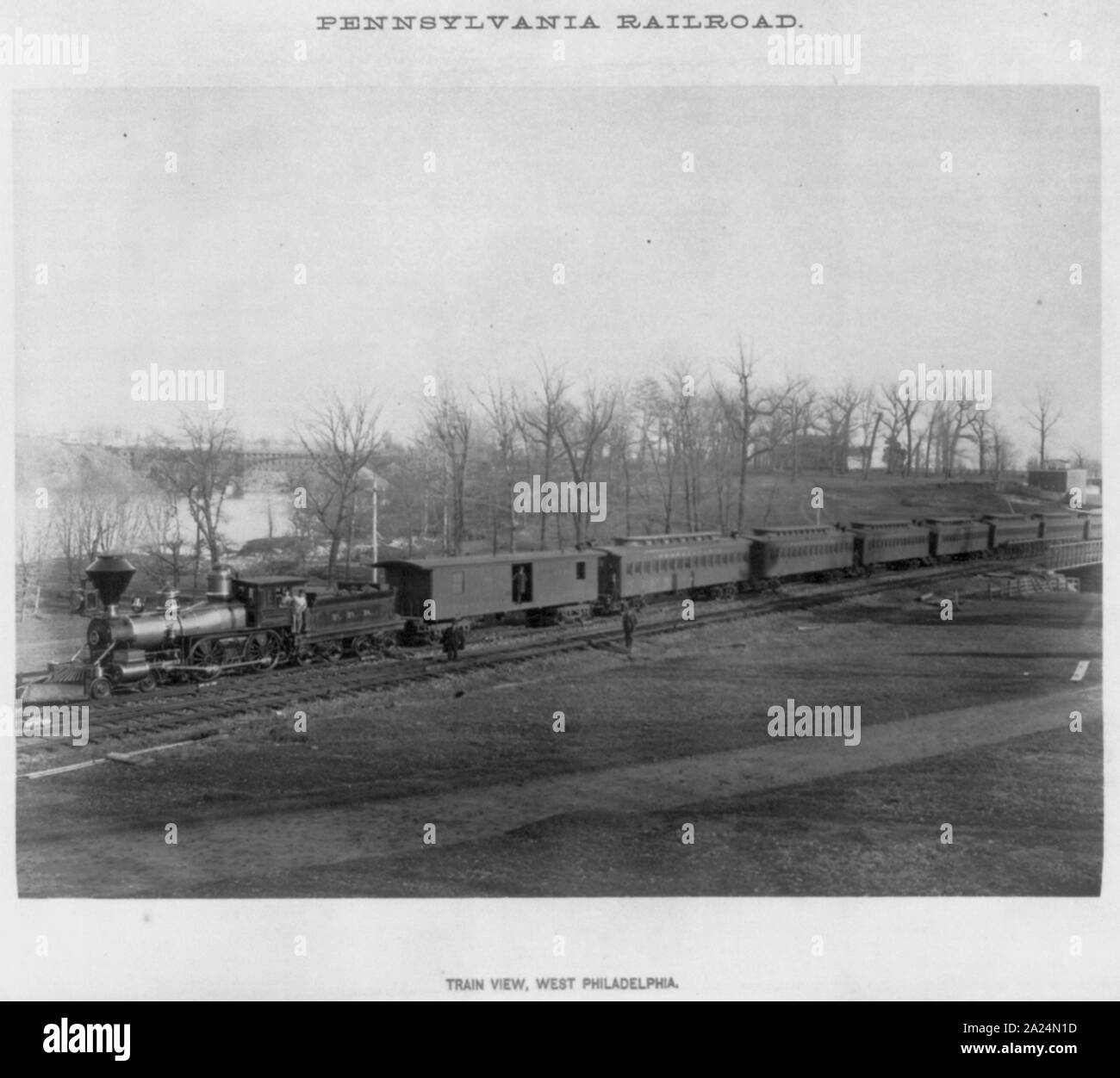 Pennsylvania Railroad advertising material: Train view, West ...