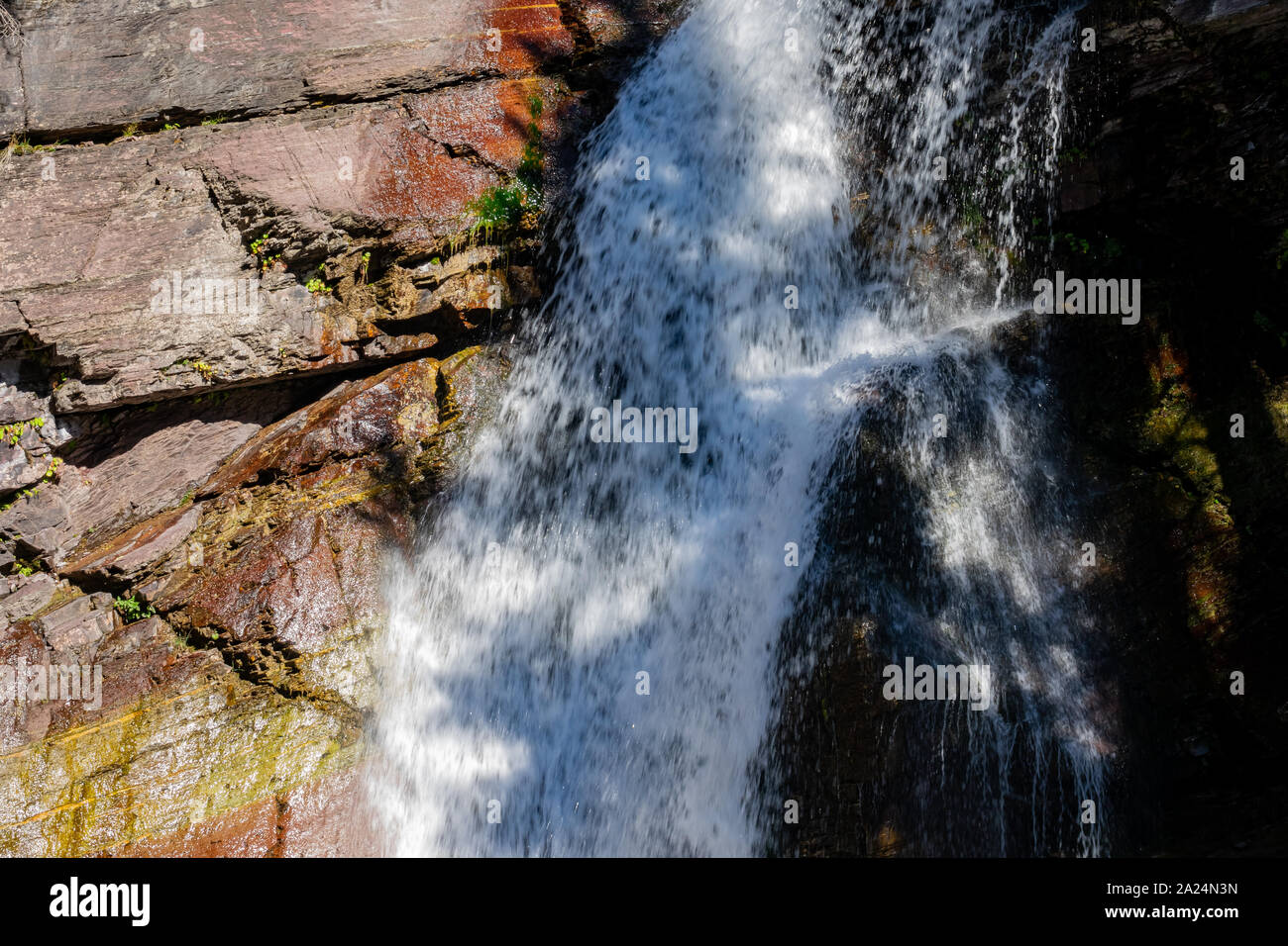 Baring Falls at the Saint Mary Lake, Glacier National Park, Montana ...