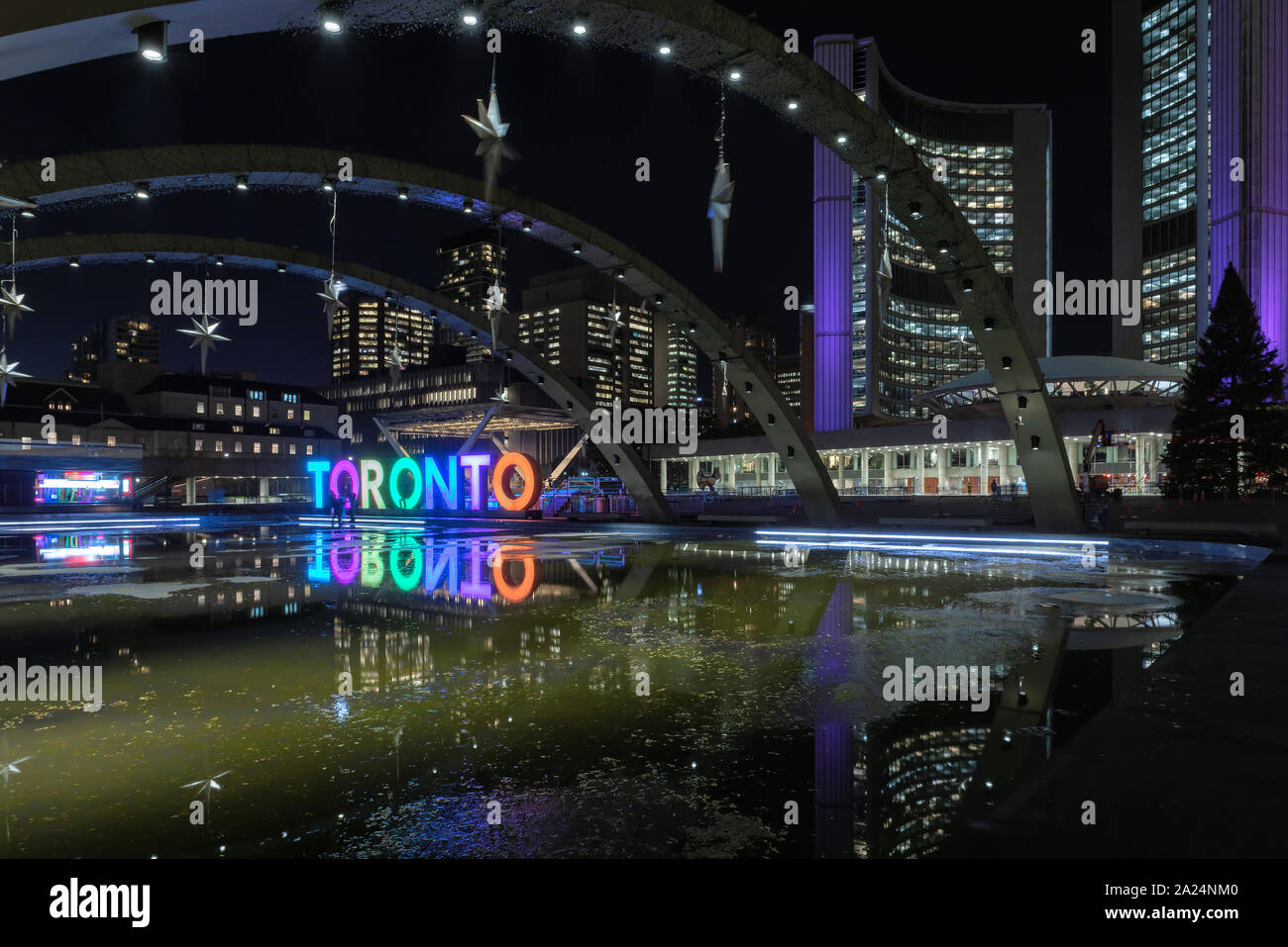 Toronto downtown at night, Canada Stock Photo - Alamy